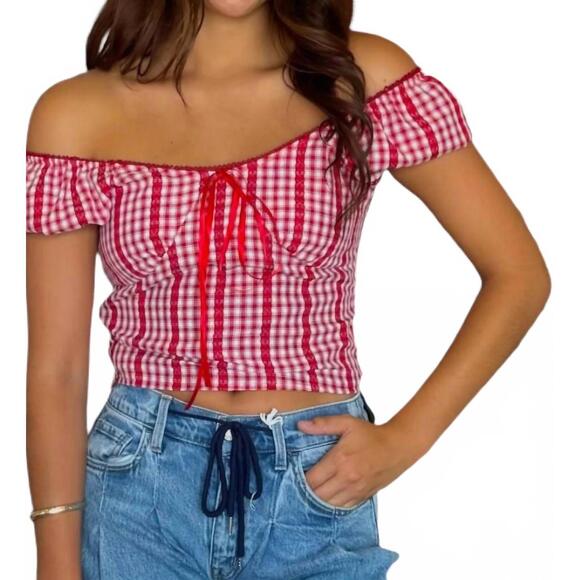 ROSIE POSIE | Tops | New Rosie Posie Cottagecore Ribbon Top In Red ...